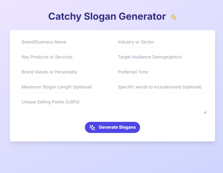 Catchy Slogan Generator - TechResider Submit AI Tool